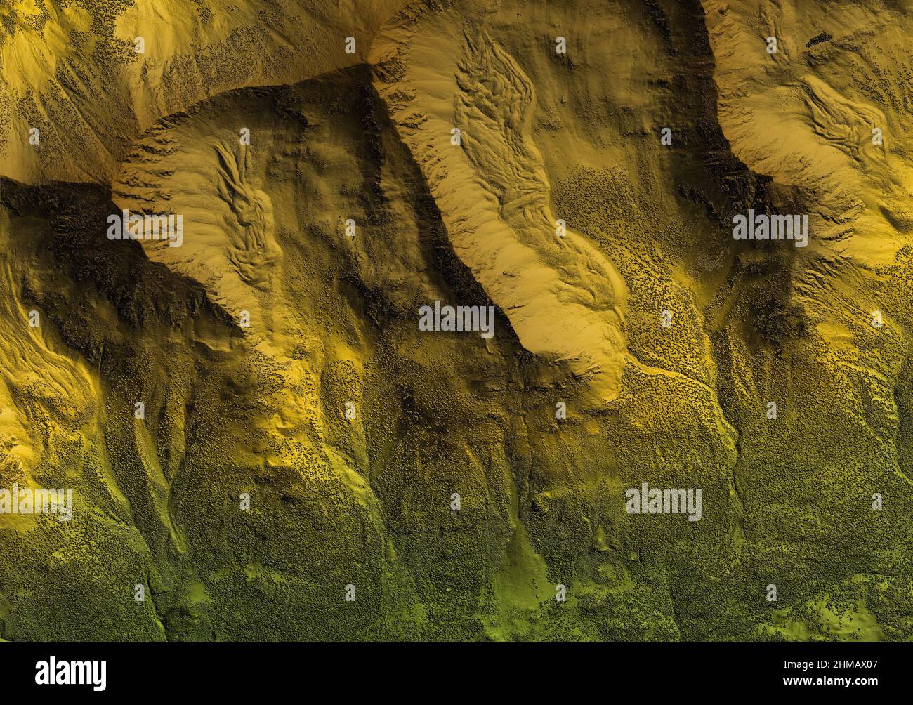 Elevation model of mountain terrain. GIS 3D product made after ...