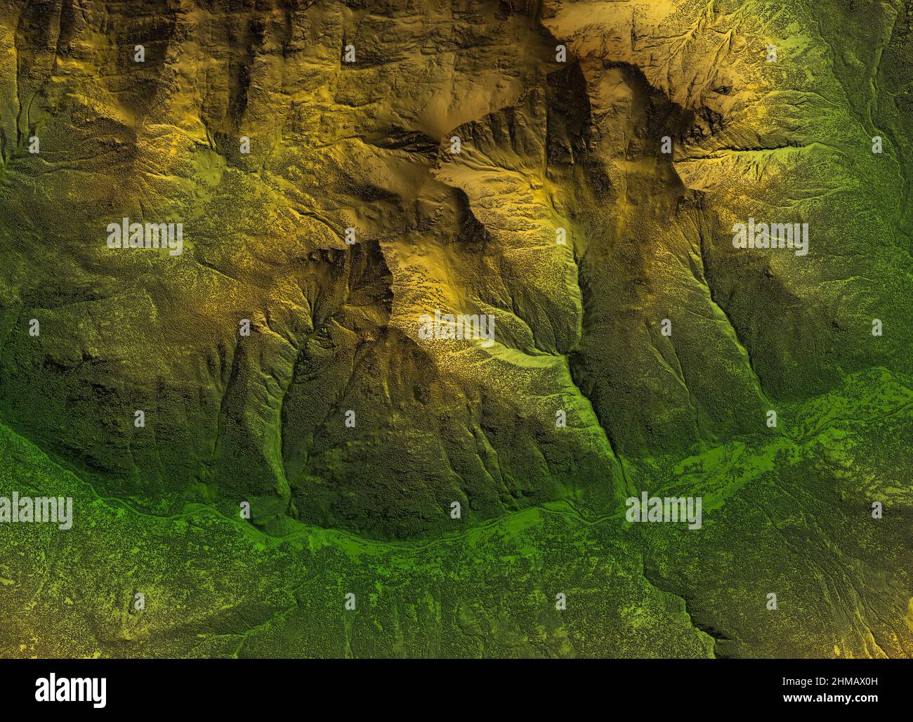 Elevation model of mountain terrain. GIS 3D product made after ...