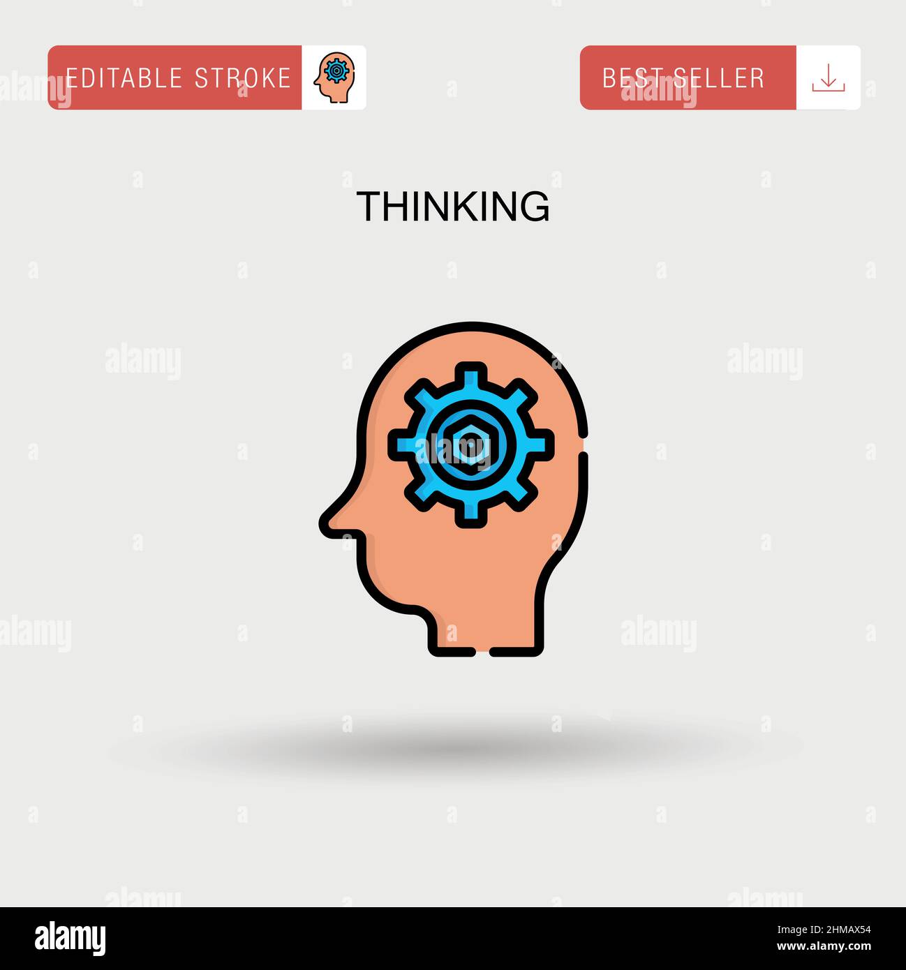 Thinking Simple vector icon Stock Vector Image & Art - Alamy