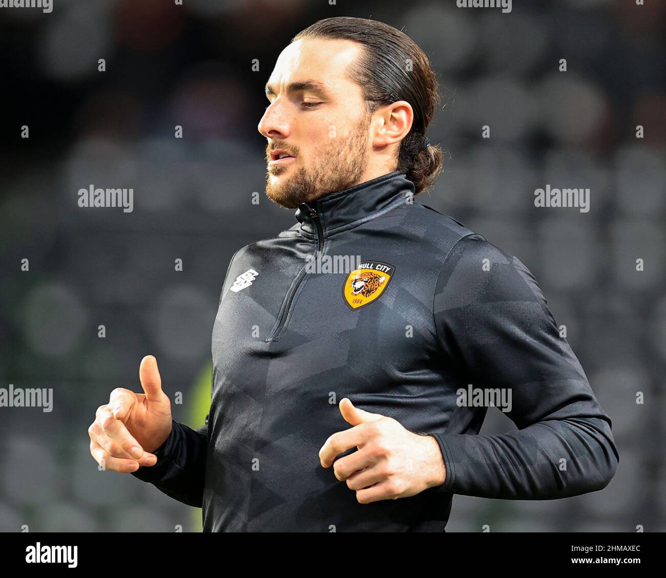 Lewie Coyle #2 of Hull City during the warm up for the game Stock Photo ...