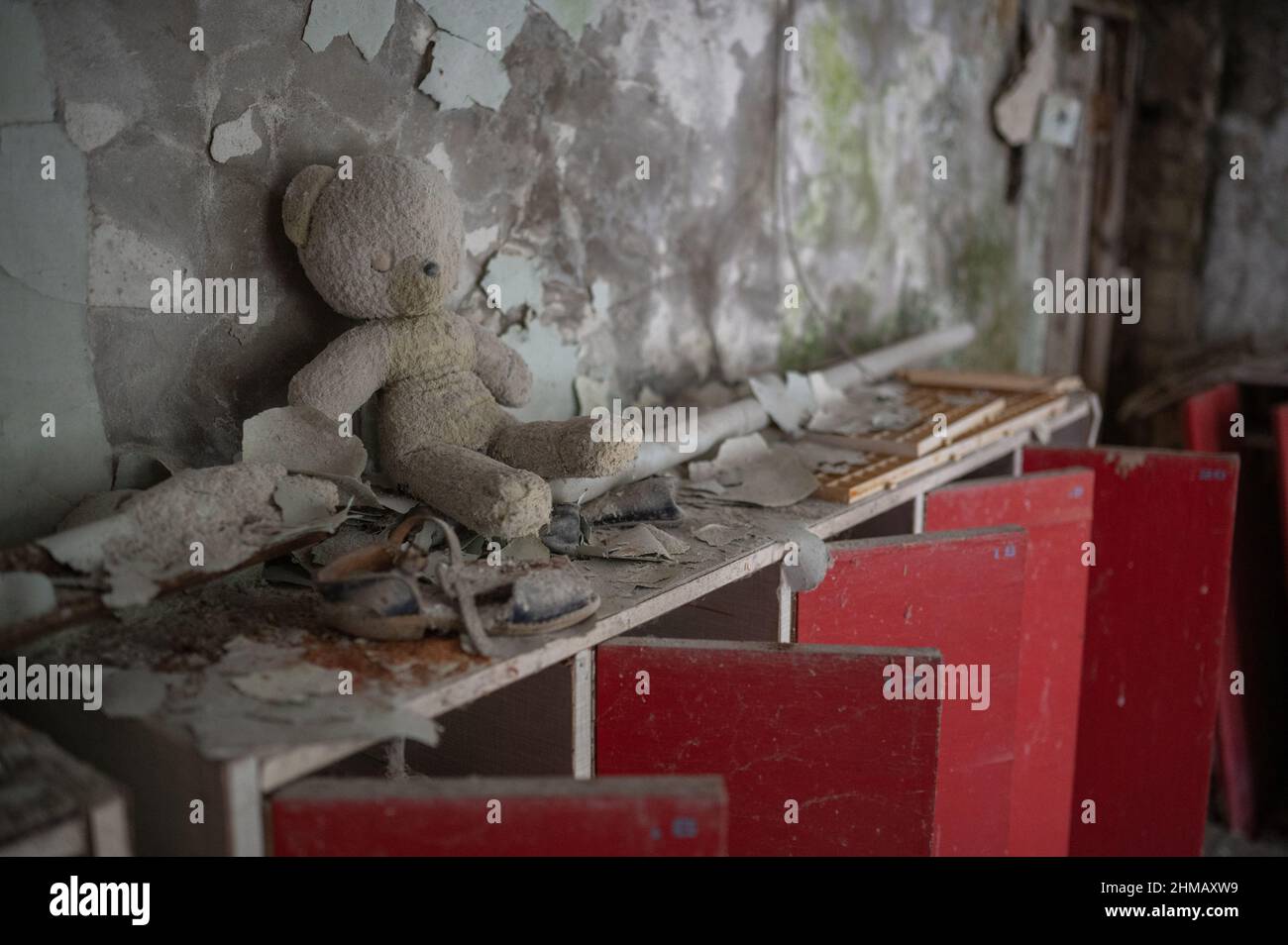 Toys, dolls, shoes and furniture in various states of decay at an ...