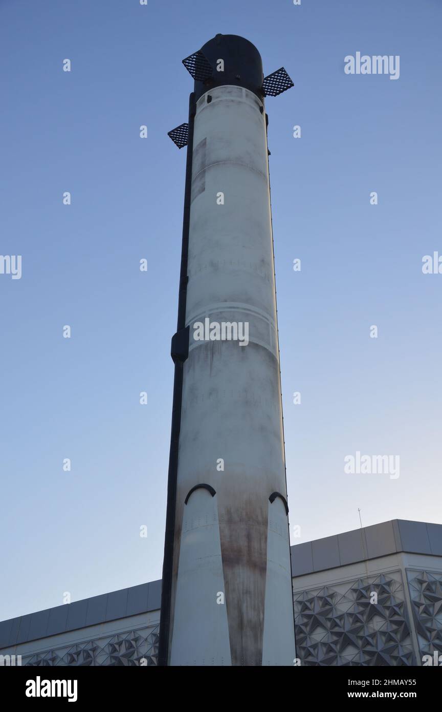 SpaceX Falcon 9 rocket replica adorns the United States pavilion at ...