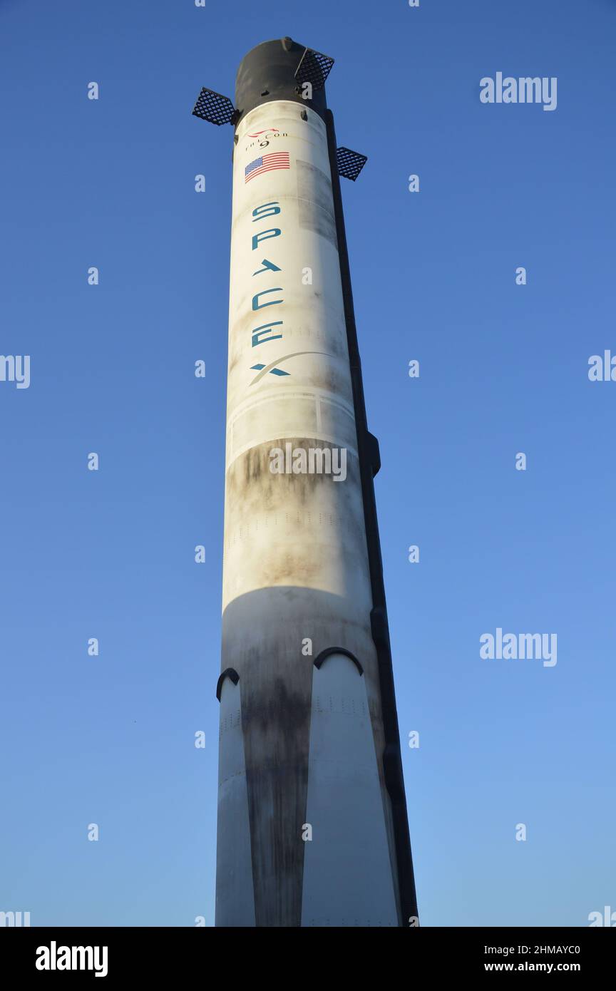 SpaceX Falcon 9 rocket replica adorns the United States pavilion at ...