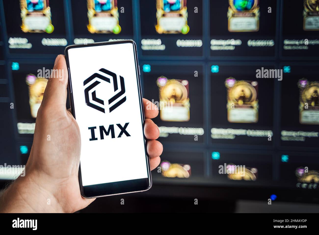 Russia Moscow 04.09.2021.Logo,screenshot of Immutable X, IMX token ...