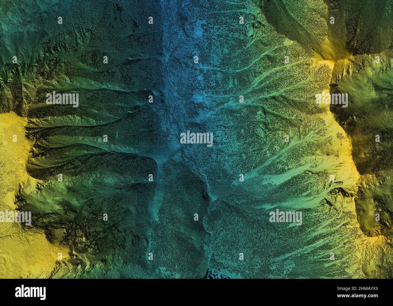 Elevation model of mountain terrain. GIS 3D product made after ...