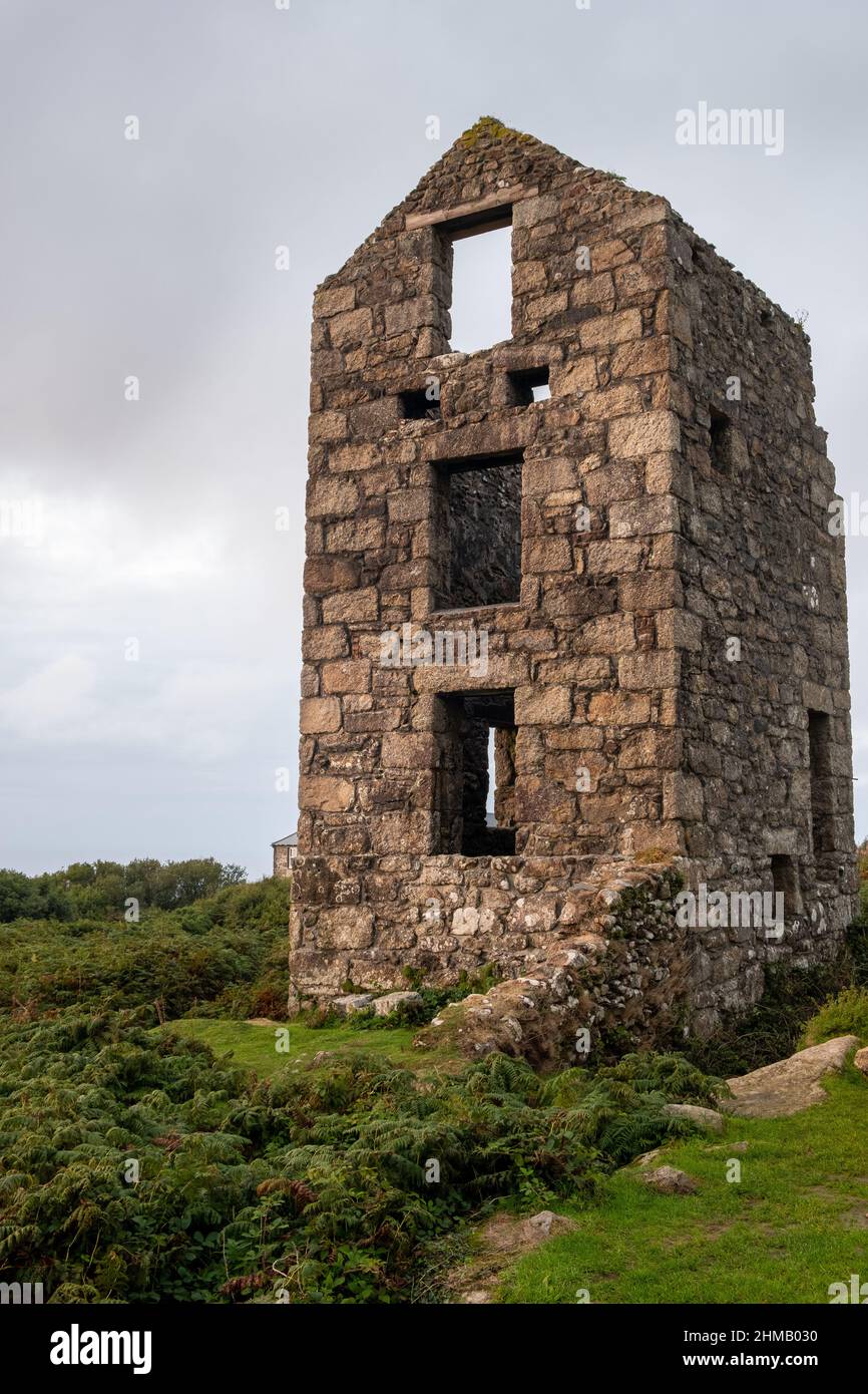August 2018: Ruins of Stamps and Whim Engine House at Wheal Coates, St ...