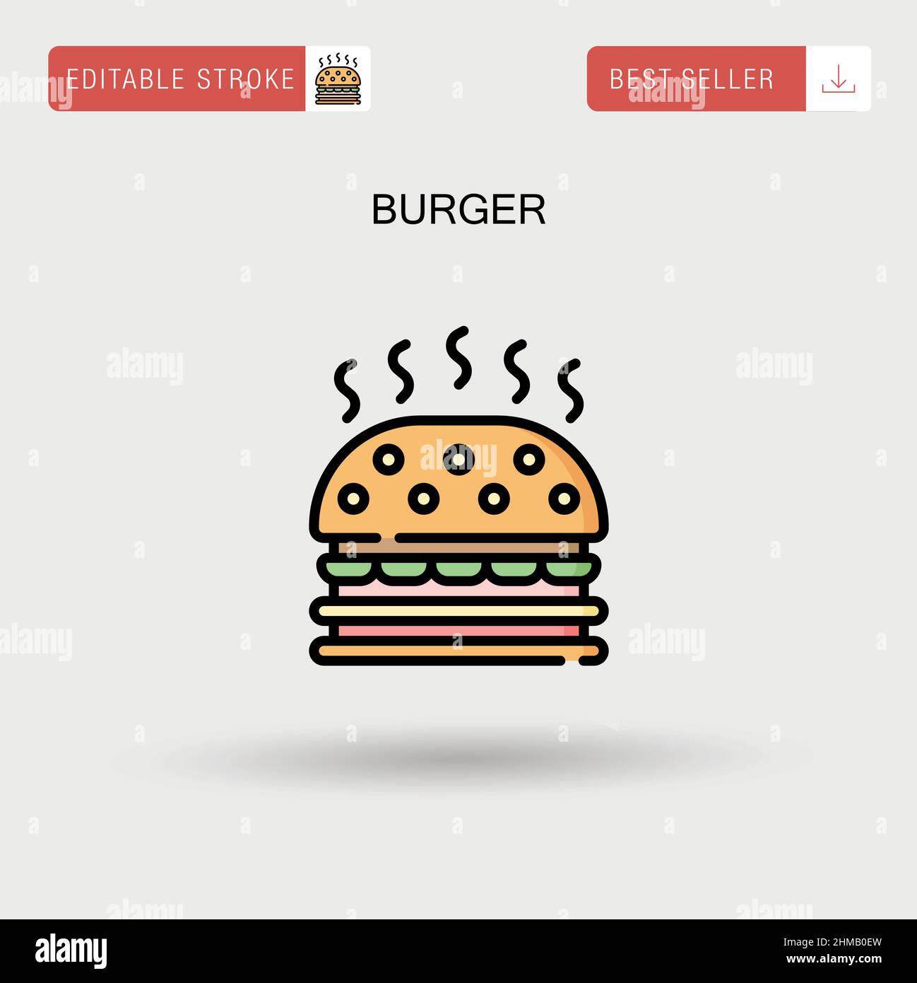 Burger Simple vector icon Stock Vector Image & Art - Alamy