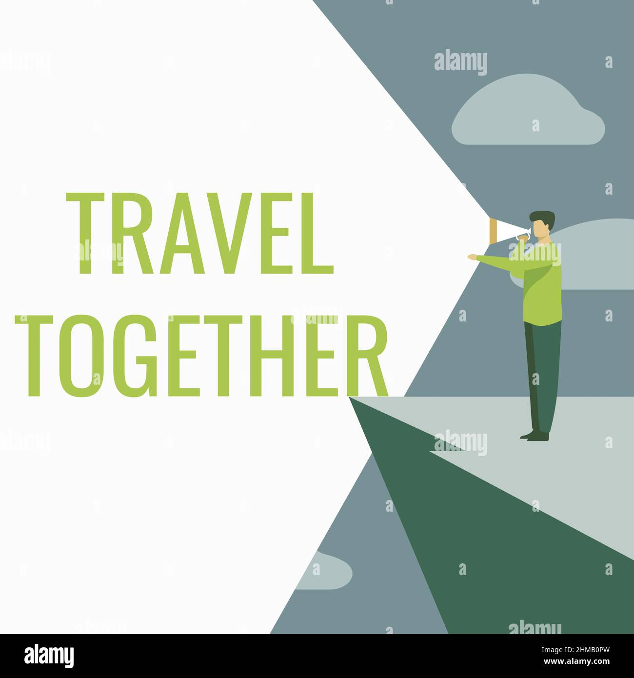 Hand writing sign Travel Together. Conceptual photo opportunities to ...