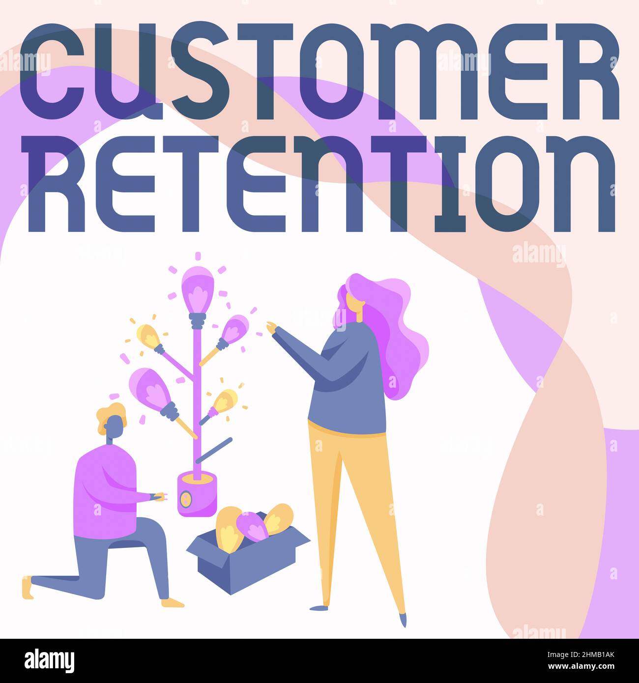 Text showing inspiration Customer Retention. Business overview Keeping ...