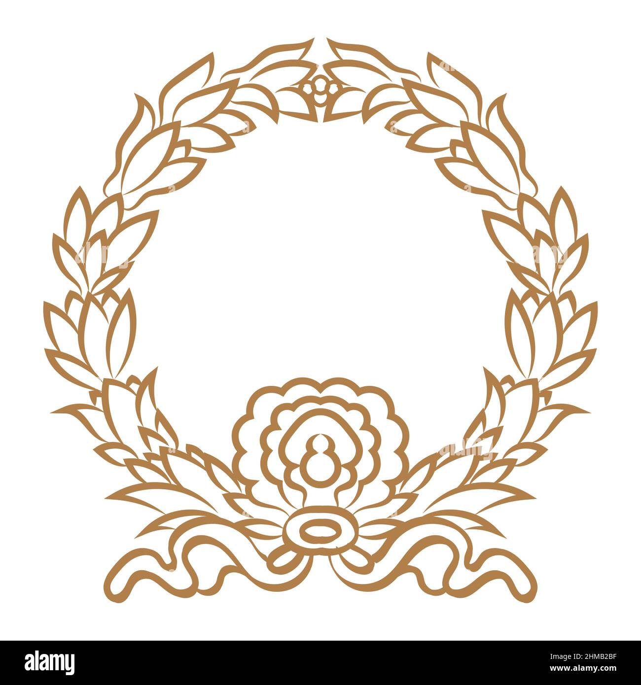Greek laurel or olive wreath semicircle for the winners and champions ...