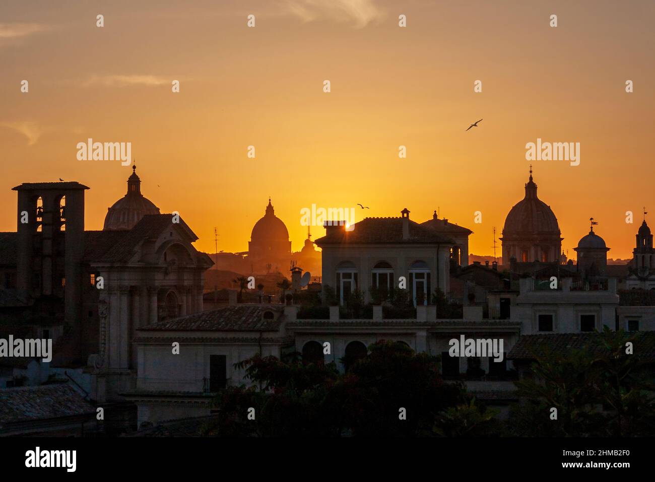 Sunset on the most famous monuments of Rome Stock Photo - Alamy