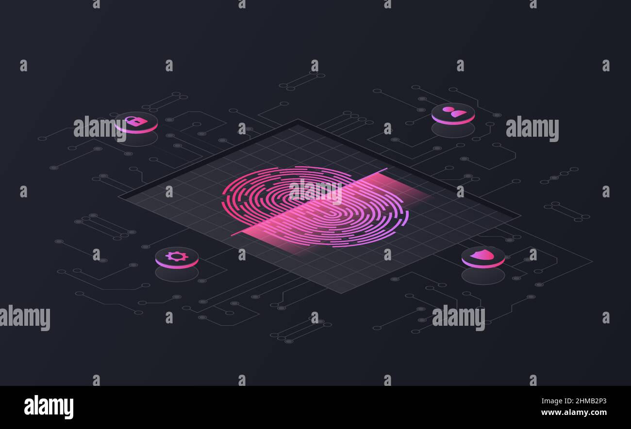 Digital security access with biometrics data abstract concept Stock ...
