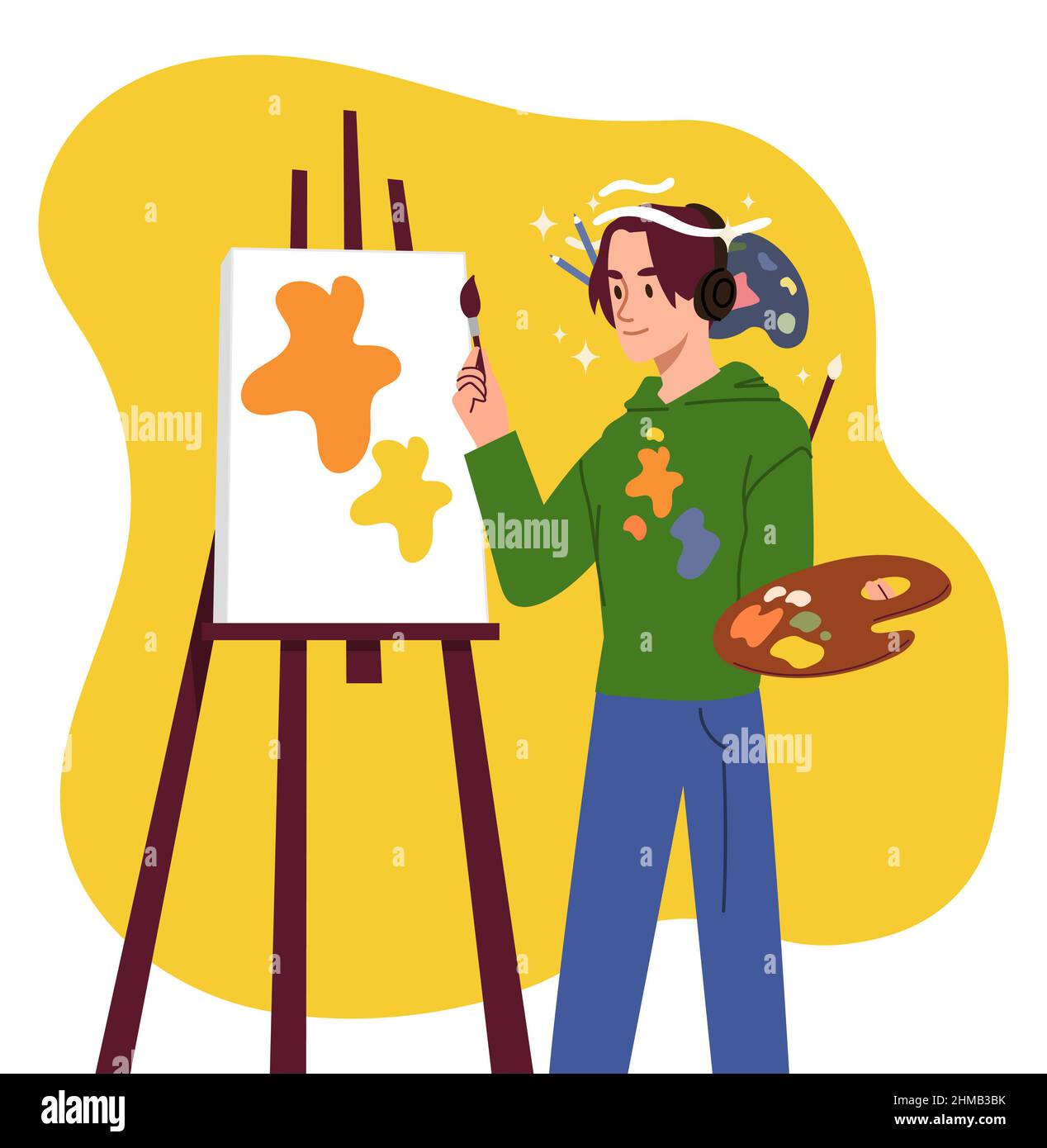 Artist creating picture abstract concept Stock Vector Image & Art - Alamy