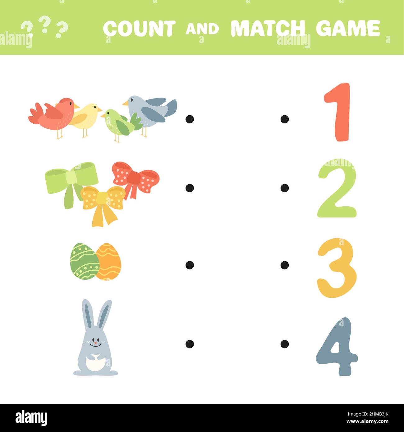 Count how many items. Vector Easter characters. Educational game. Cute ...