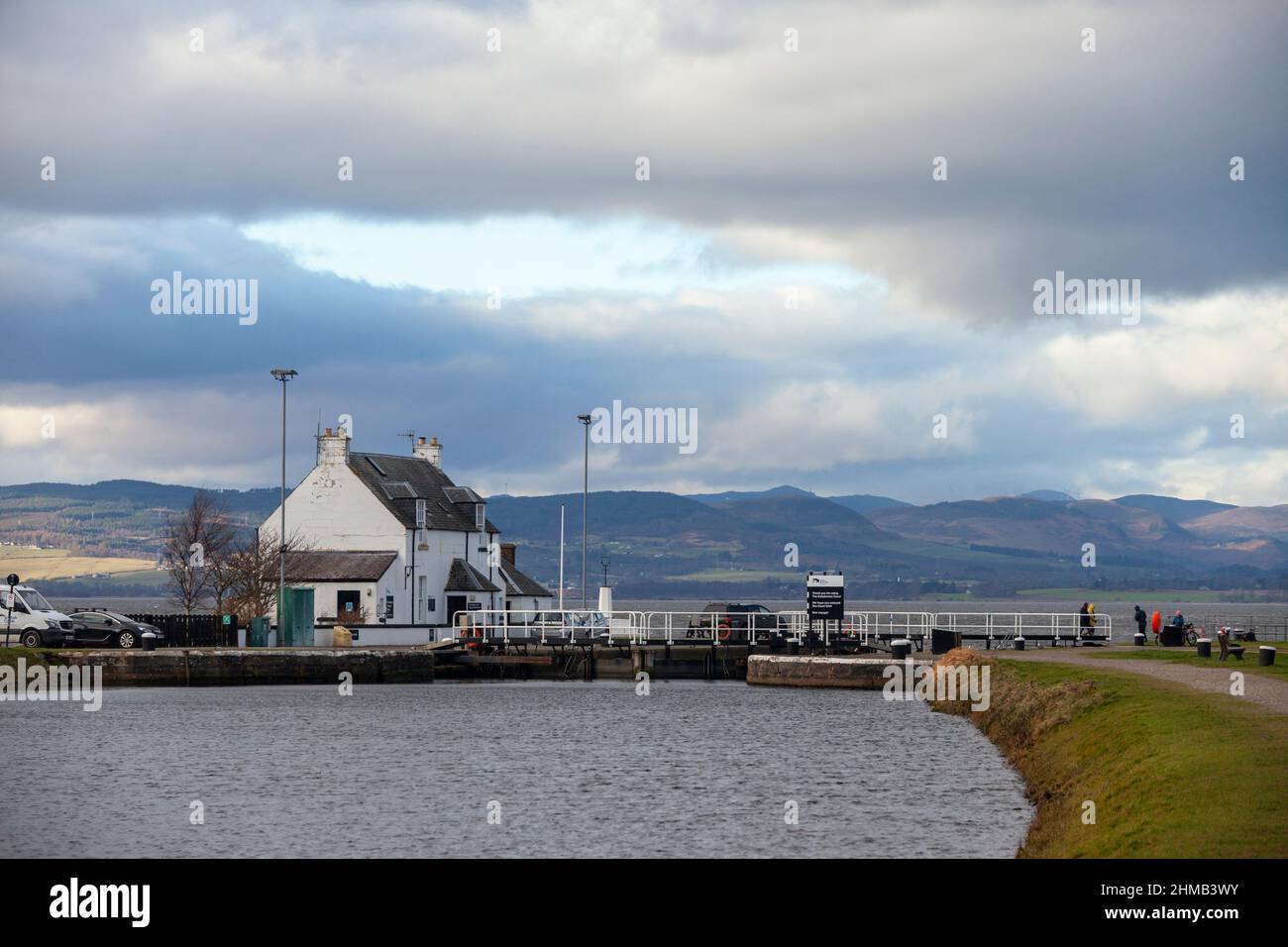 Sea Lock House at the end of the Caledonian Canal in Inverness Stock ...