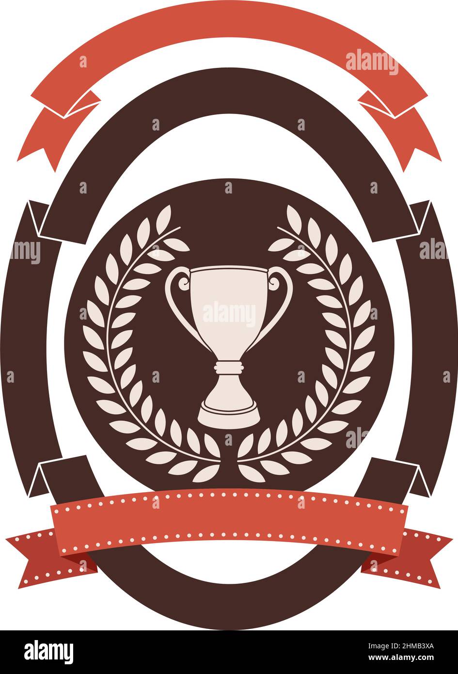 wreath with trophy retro label Stock Vector Image & Art - Alamy
