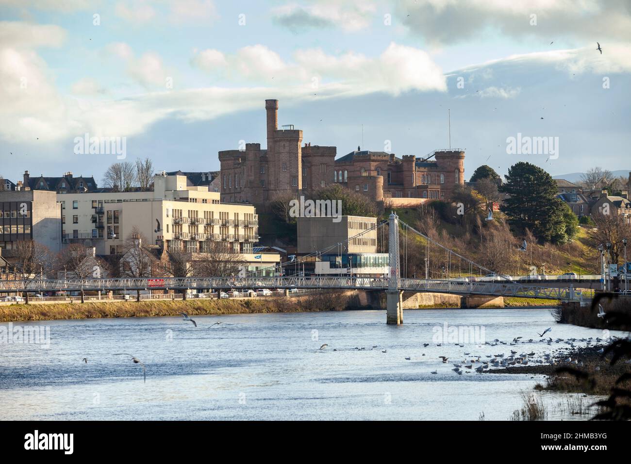 Inverness Castle, overlooking the River Ness in the middle of Inverness ...