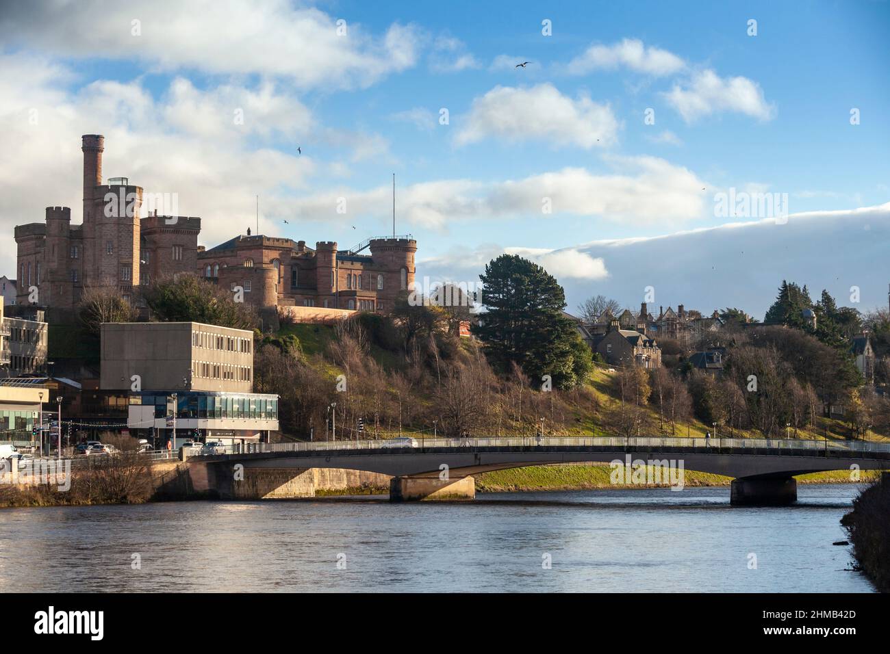 Inverness Castle, overlooking the River Ness in the middle of Inverness ...