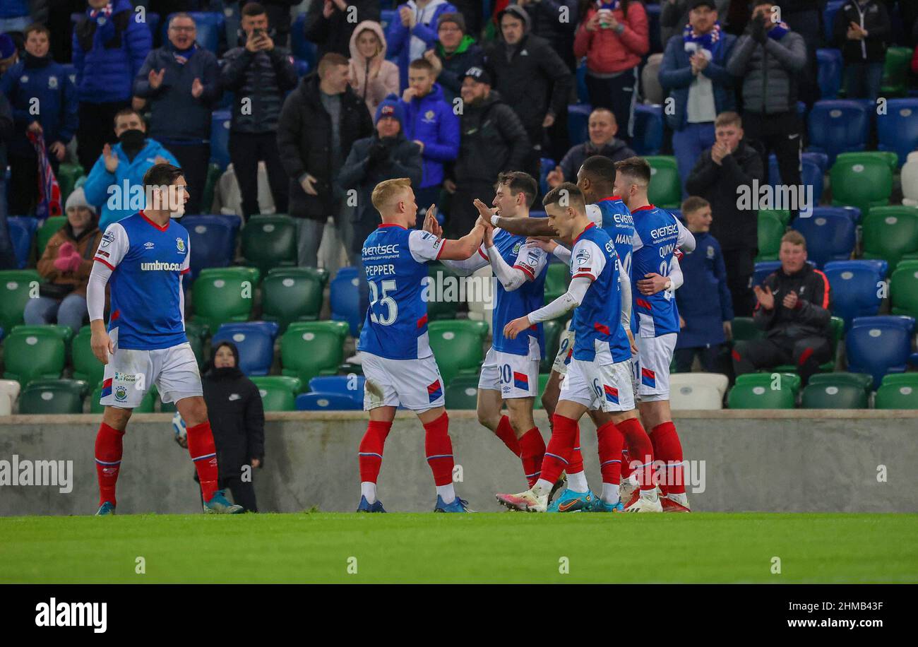 Windsor Park, Belfast, Northern Ireland, UK. 08 Feb 2022. Danske Bank ...