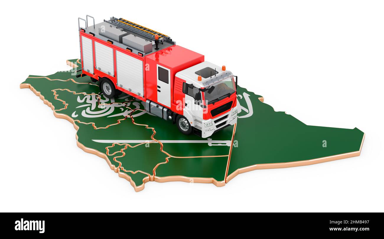 Fire department in Saudi Arabia. Fire engine truck on the Saudi Arabian ...