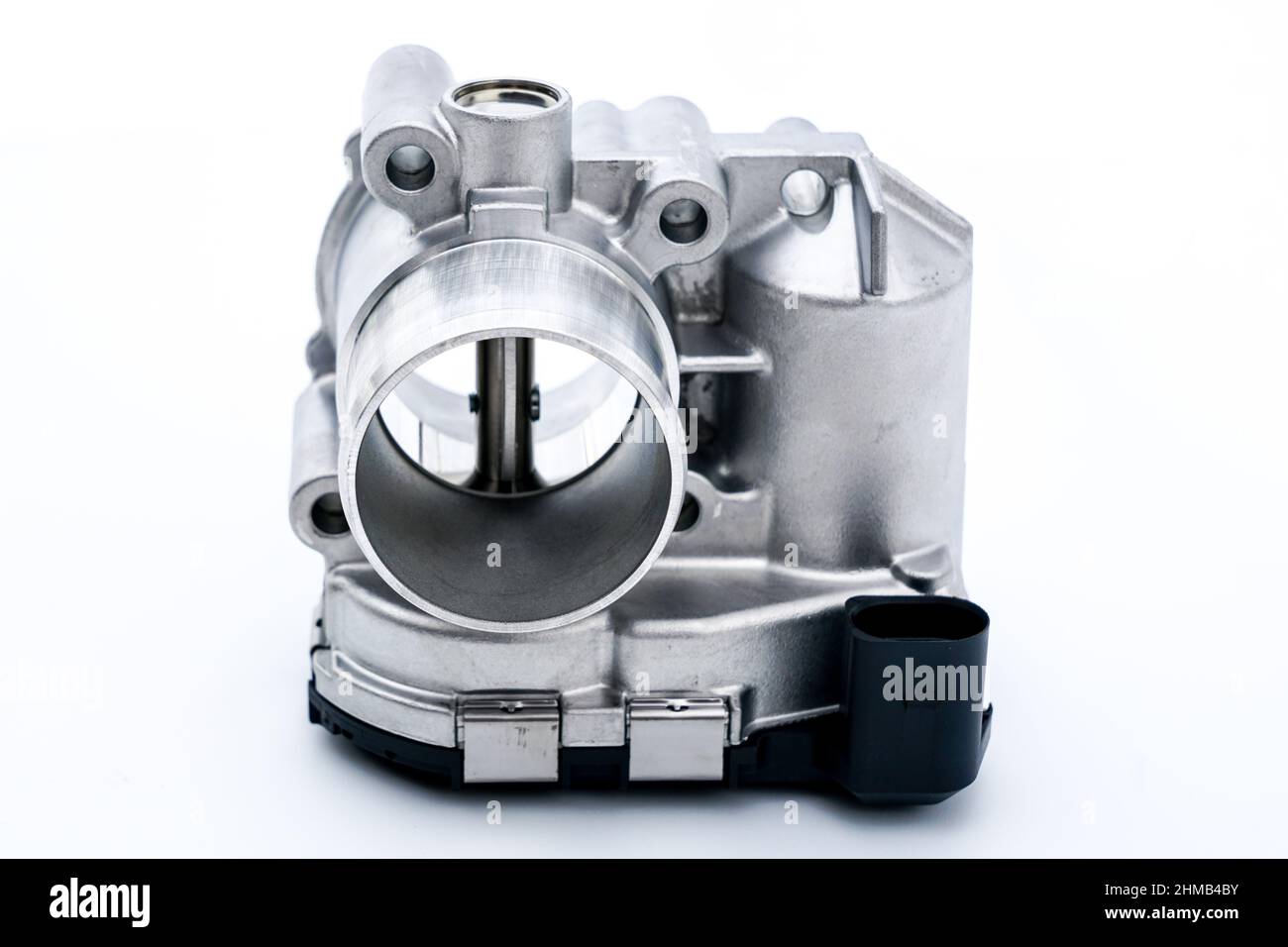 body of a new original high quality car air throttle on a white ...