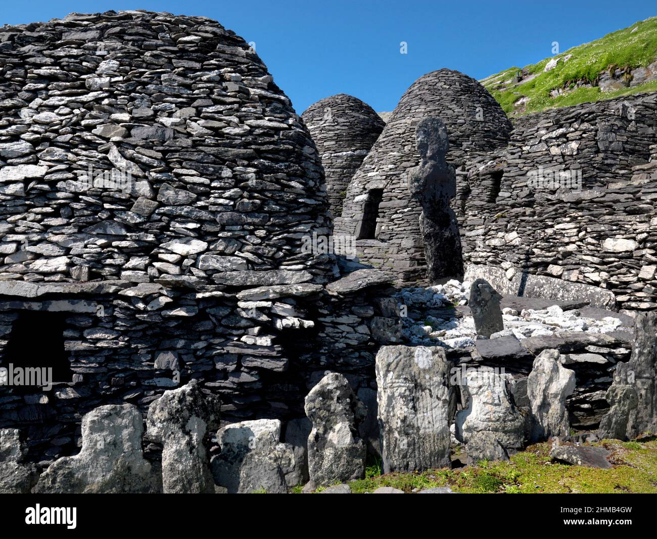 Beehive Huts at the UNESCO World Heritage site, Skellig Michael ...