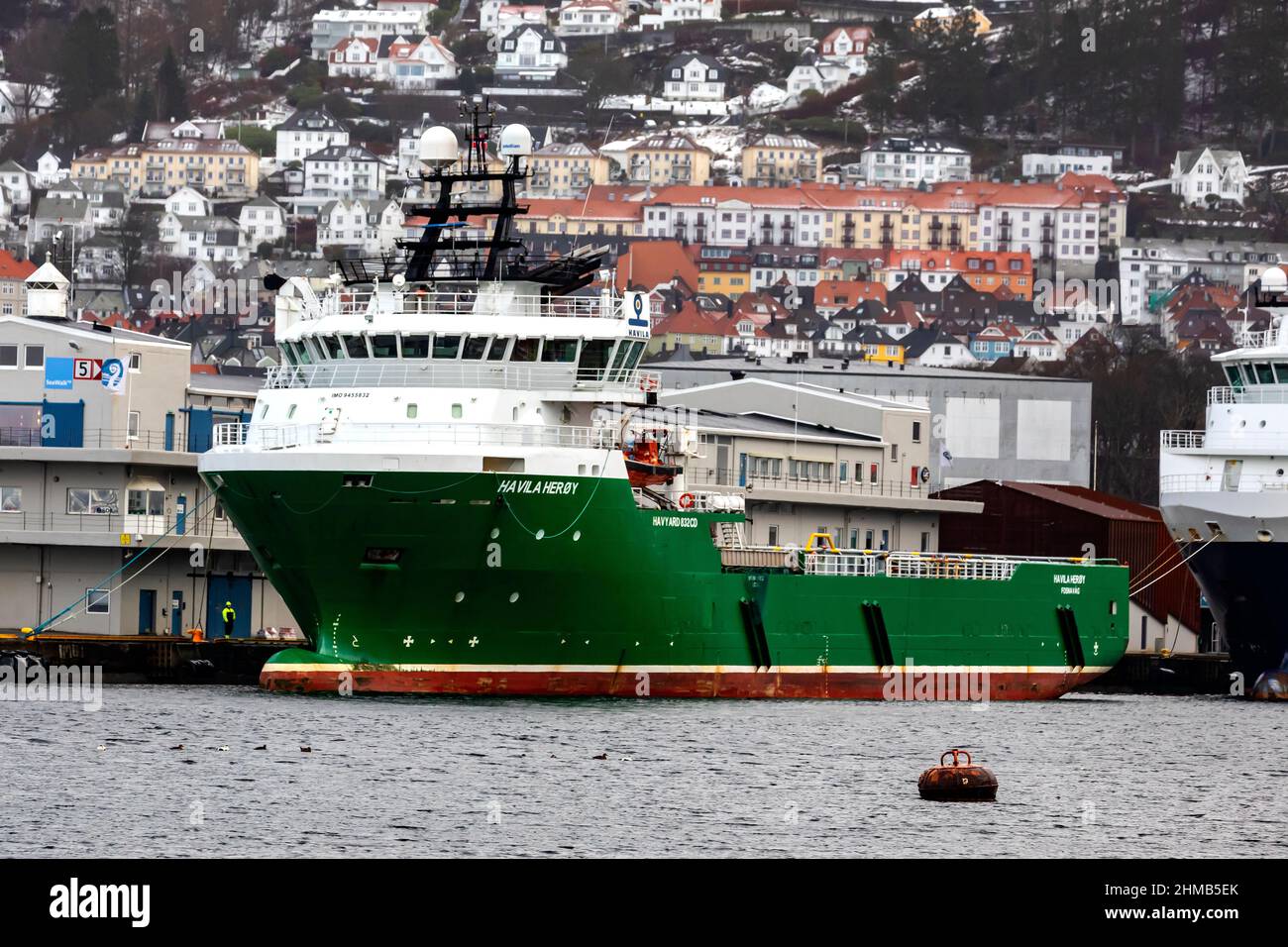 Offshore PSV supply vessel Havila Heroy at Skoltegrunnskaien, in the ...