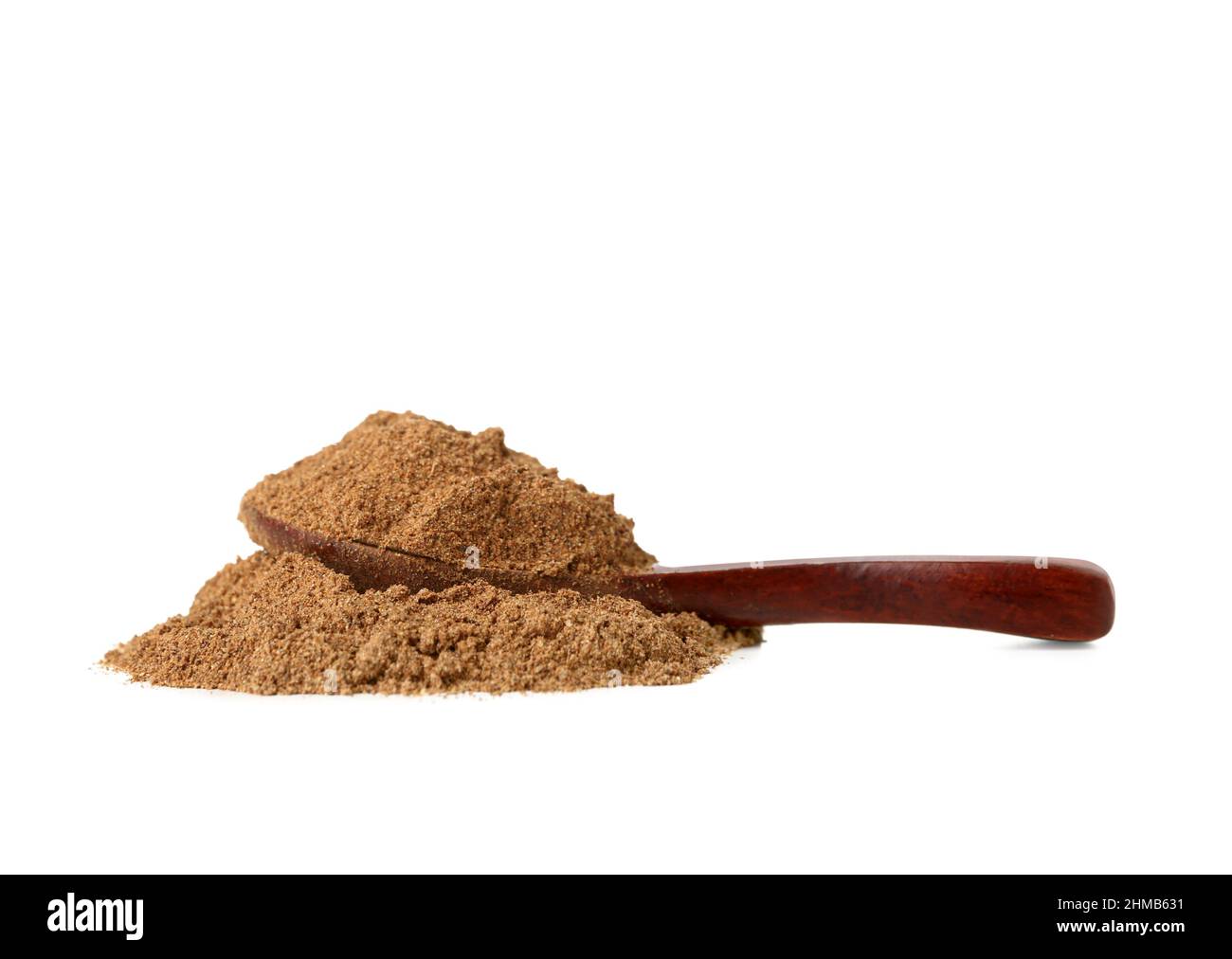 Spoon with cinnamon powder on white background Stock Photo - Alamy
