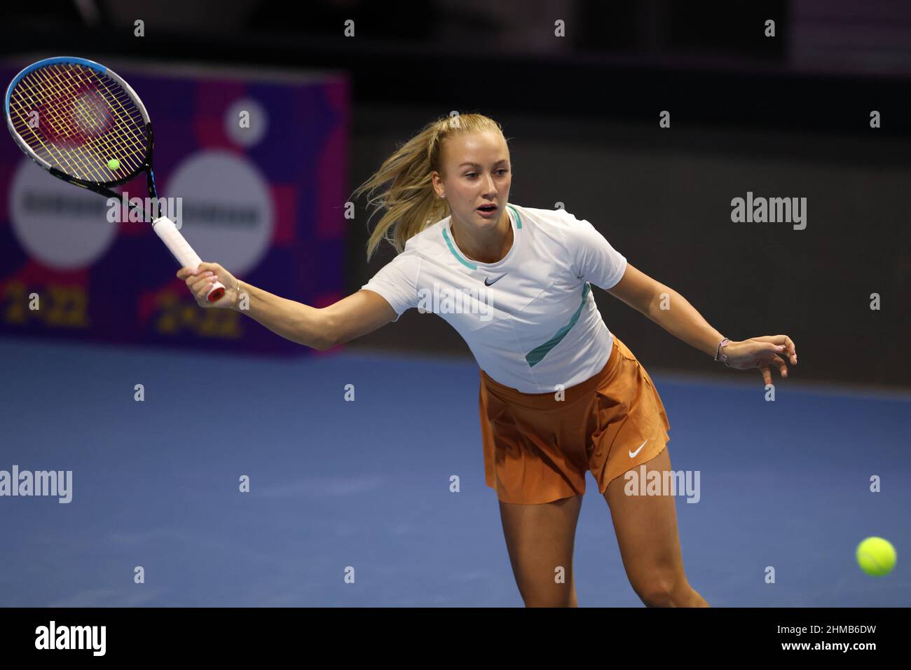 Anastasia Potapova of Russia playing against Maria Sakkari of Greece ...