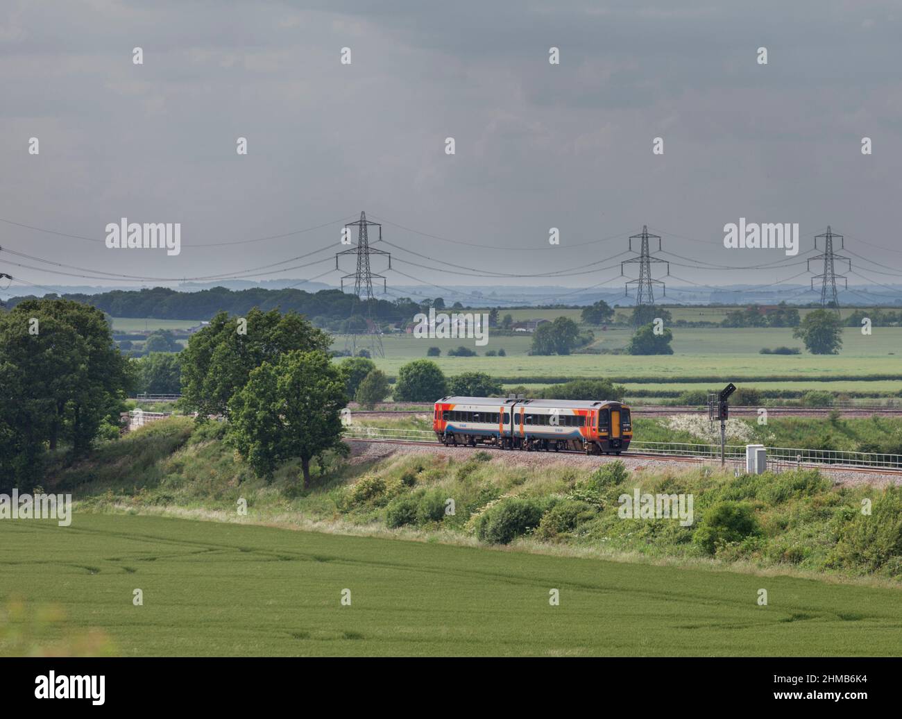 East Midlands trains class 158 express sprinter train passing Allington ...