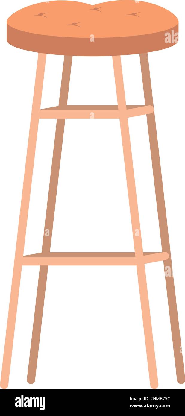 wooden chair bar furniture icon Stock Vector Image & Art - Alamy