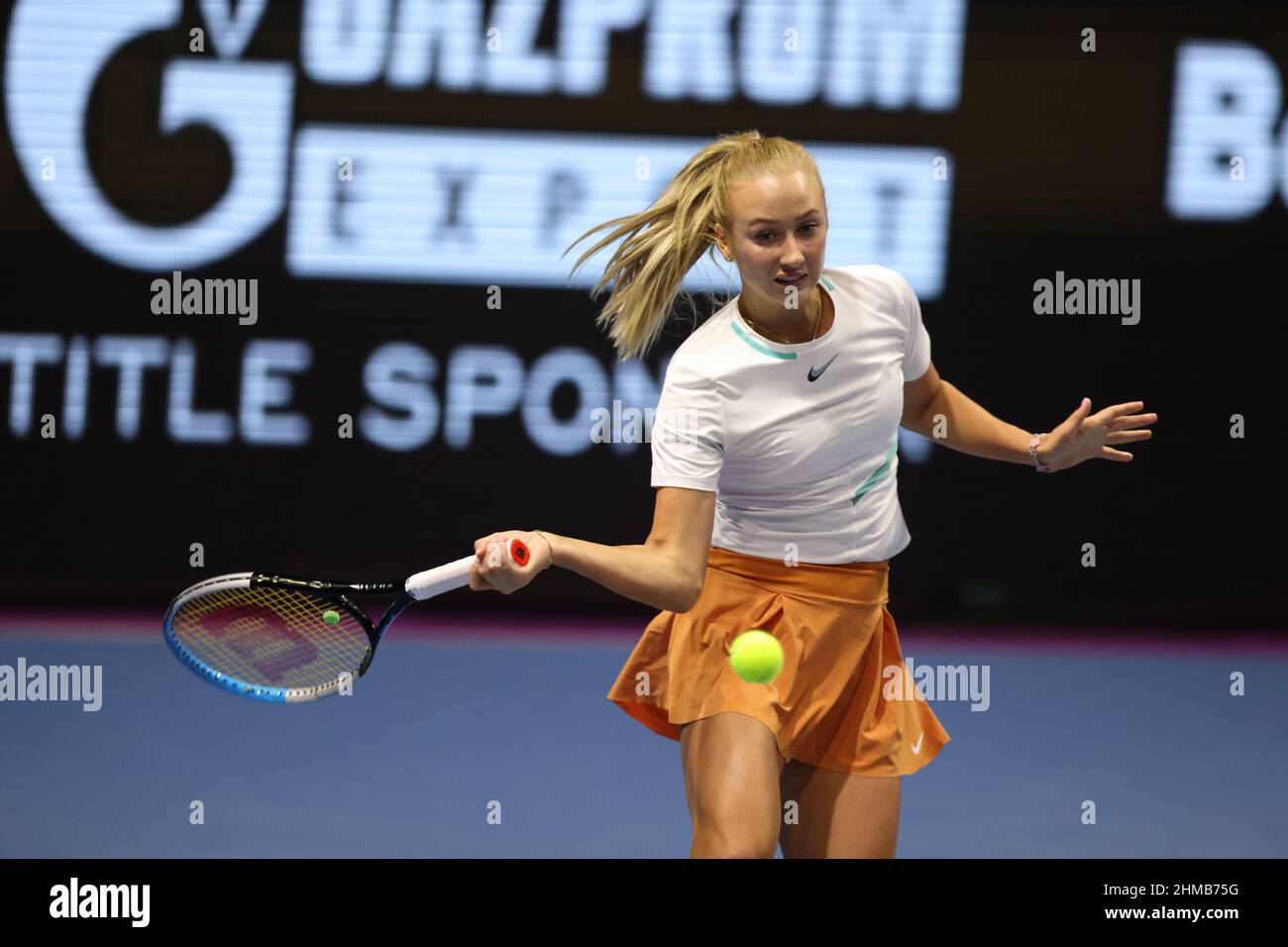 Anastasia Potapova of Russia playing against Maria Sakkari of Greece ...
