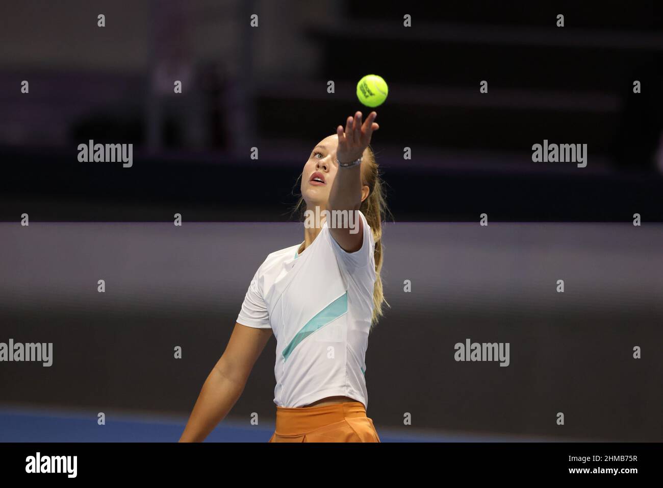 Anastasia Potapova of Russia playing against Maria Sakkari of Greece ...