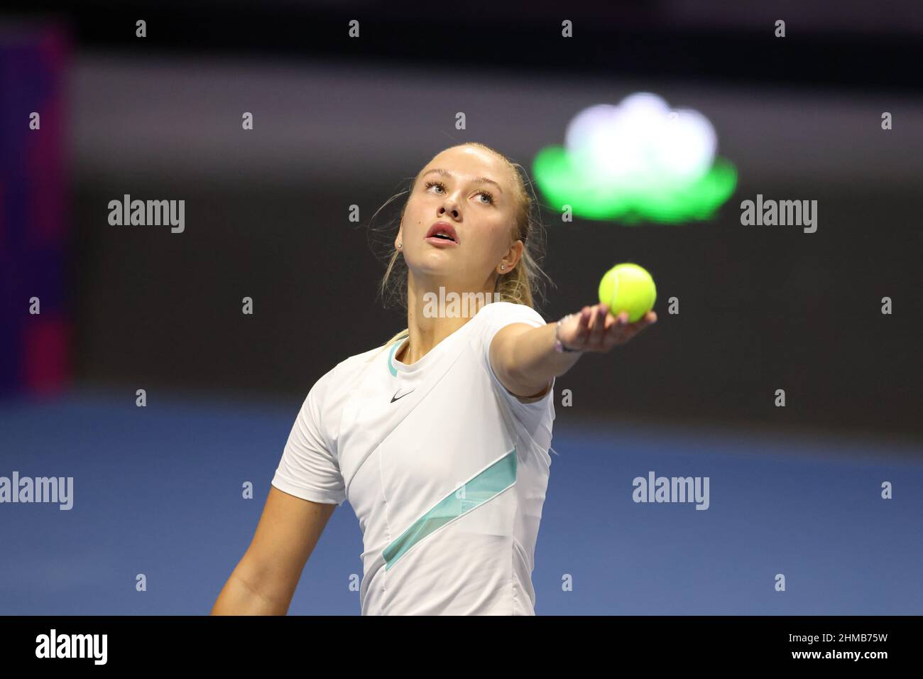 Anastasia Potapova of Russia playing against Maria Sakkari of Greece ...