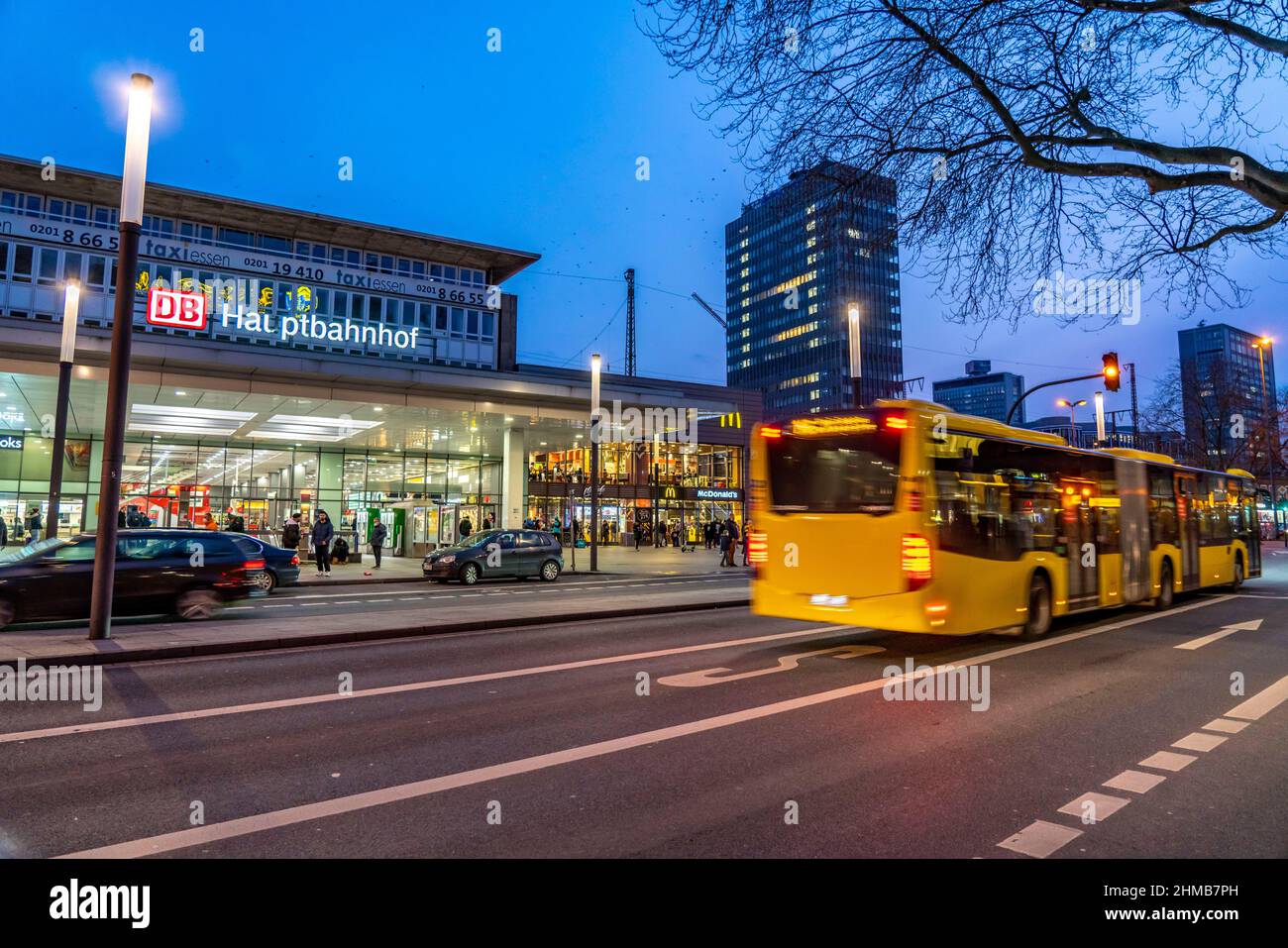 Essen main station, city centre skyline, Willy-Brandt-Platz, in Essen ...