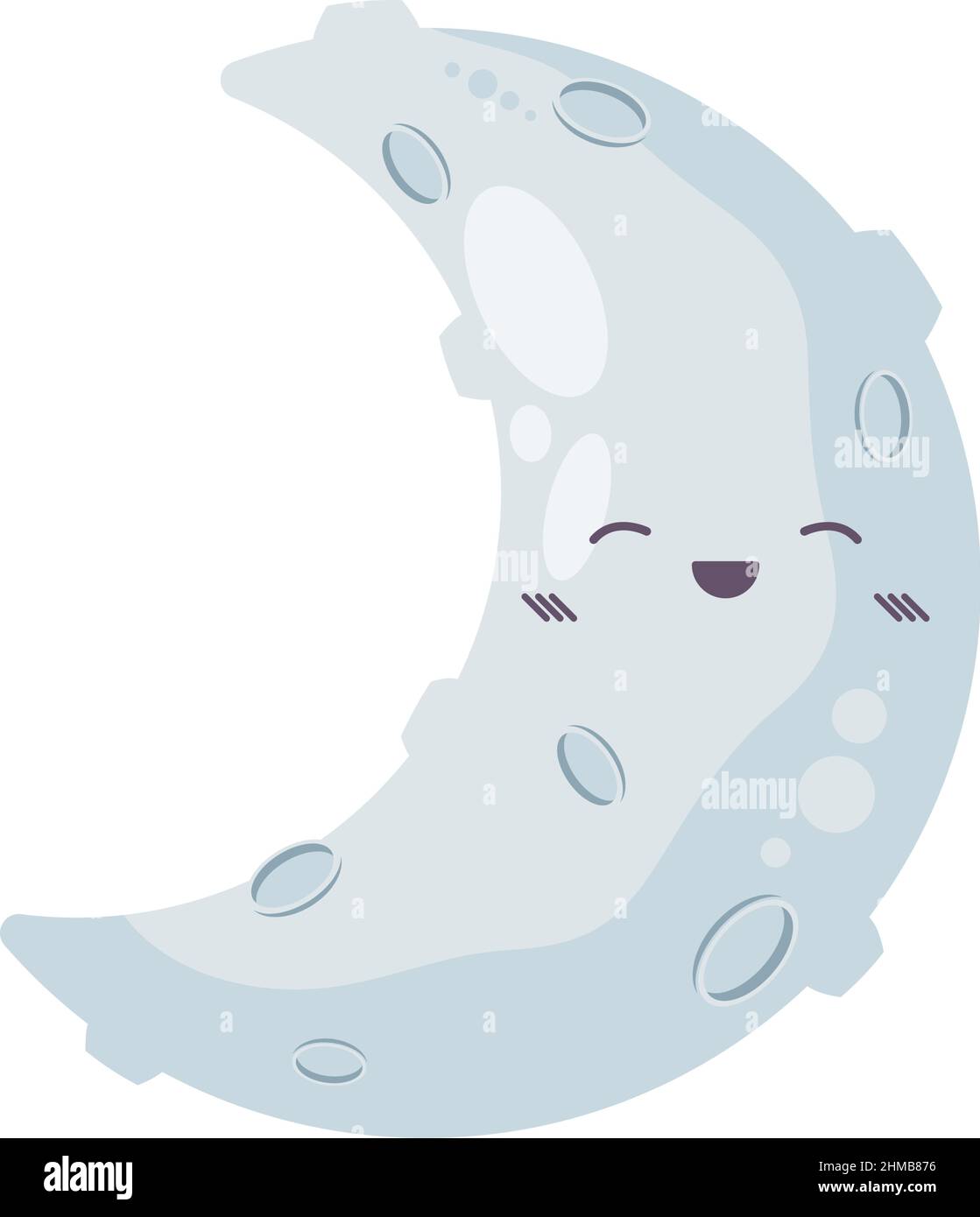 crescent moon night kawaii character Stock Vector Image & Art - Alamy