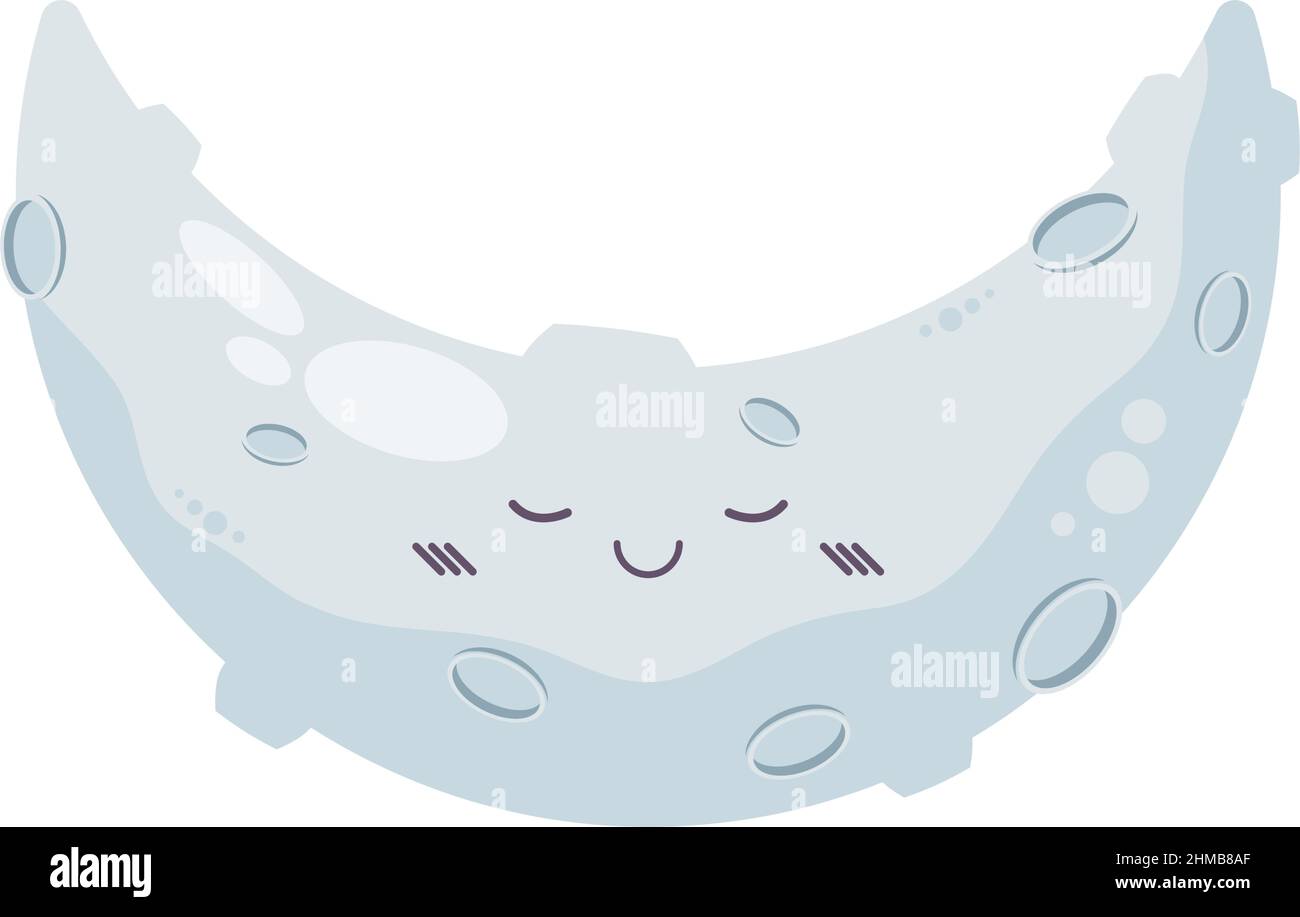 crescent moon kawaii comic character Stock Vector Image & Art - Alamy