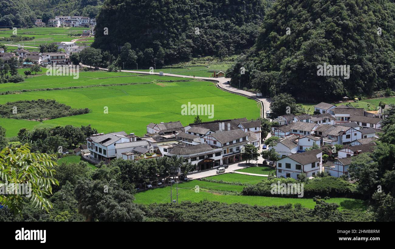 Aerial view of a rural area in China Stock Photo - Alamy