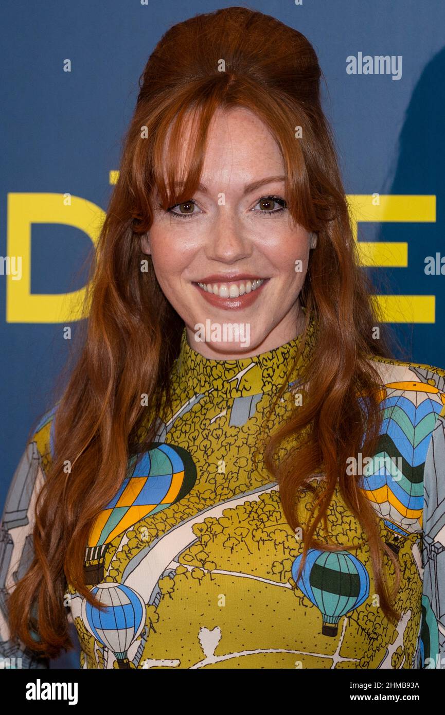 London, UK. 8 February 2022. Charlotte Spencer (as Pammy) at the UK ...