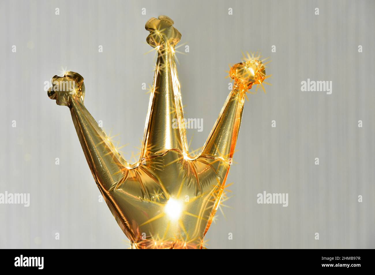 Golden crown inflatable balloon with sparkles and highlights Stock ...