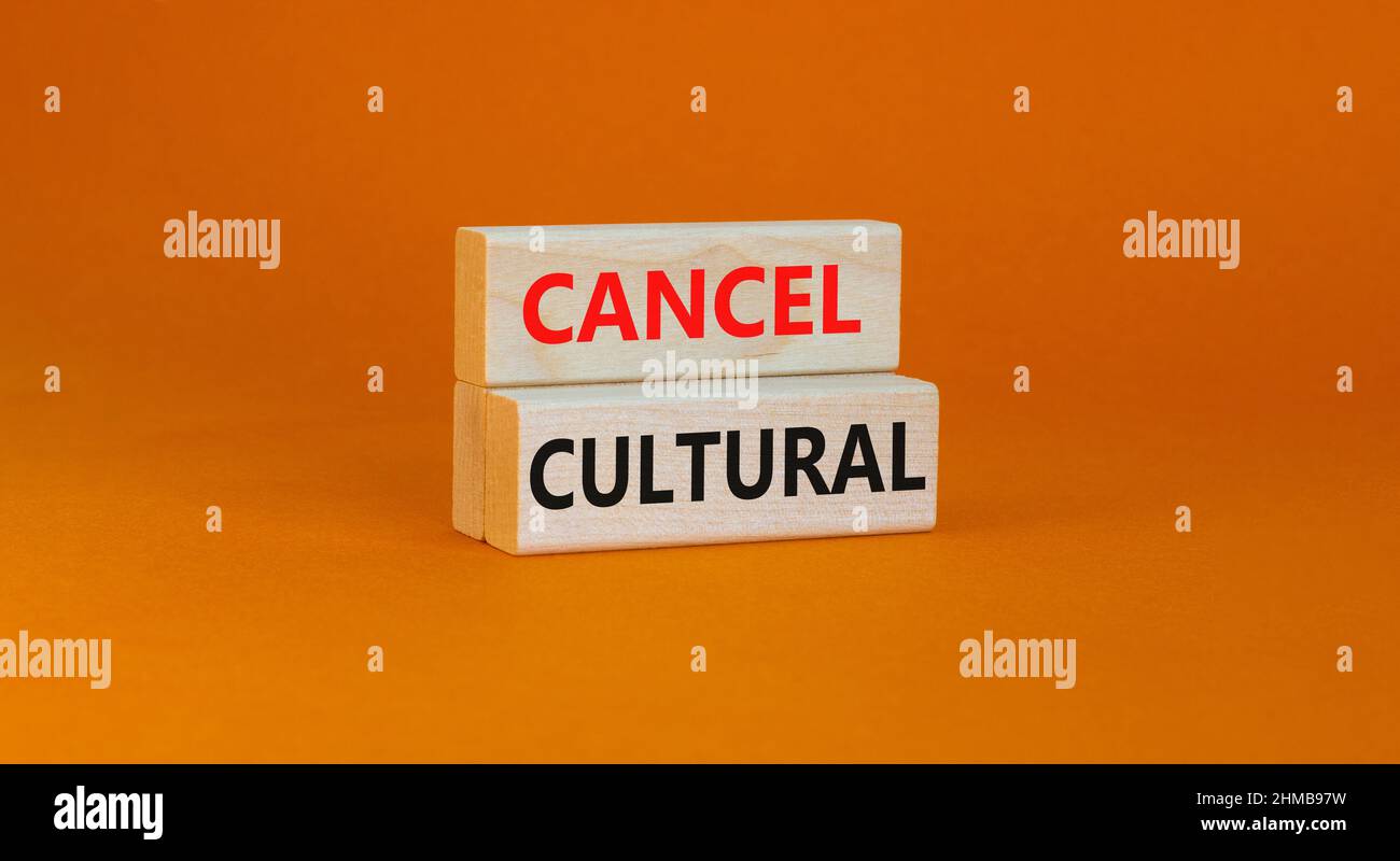 Cancel cultural symbol. Concept words Cancel cultural on wooden blocks ...