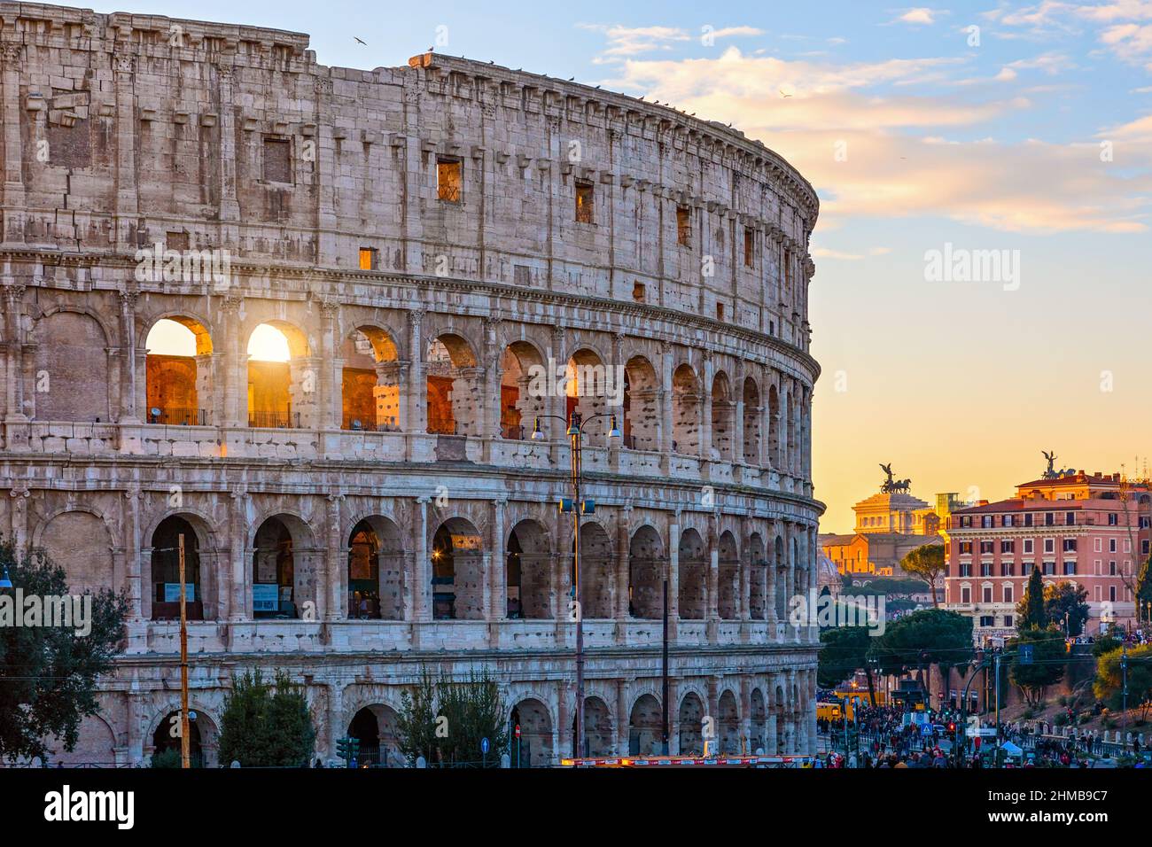Colosseum or Flavian amphitheater, most famous monument in Rome, Italy ...