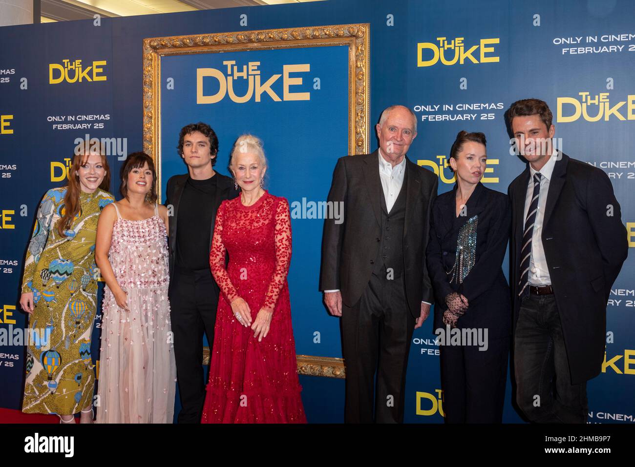 London, UK. 8 February 2022. The main cast at the UK Premiere of the ...
