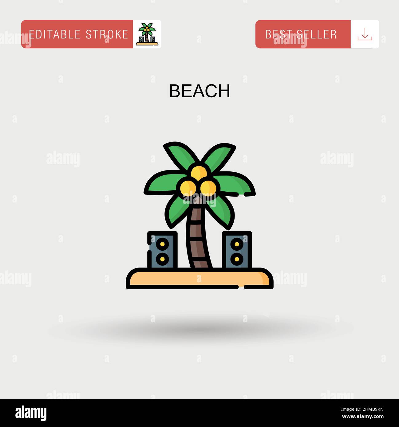 Beach Simple vector icon Stock Vector Image & Art - Alamy
