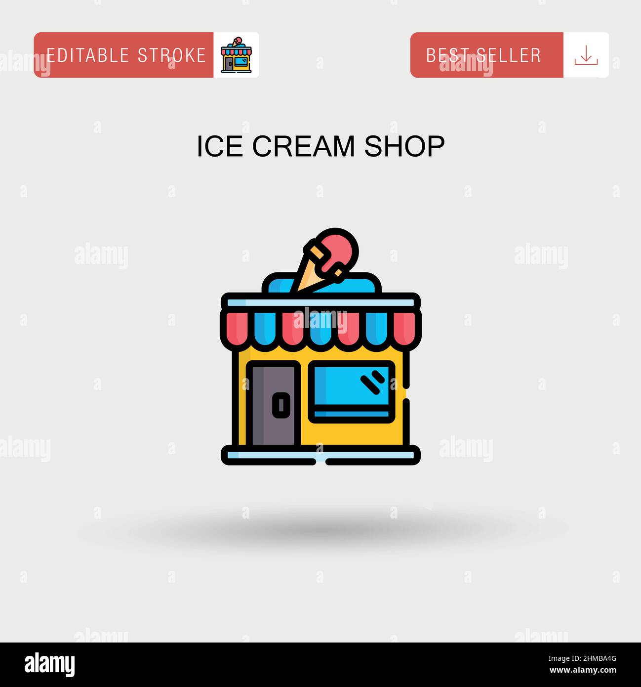 Ice cream shop Simple vector icon Stock Vector Image & Art - Alamy