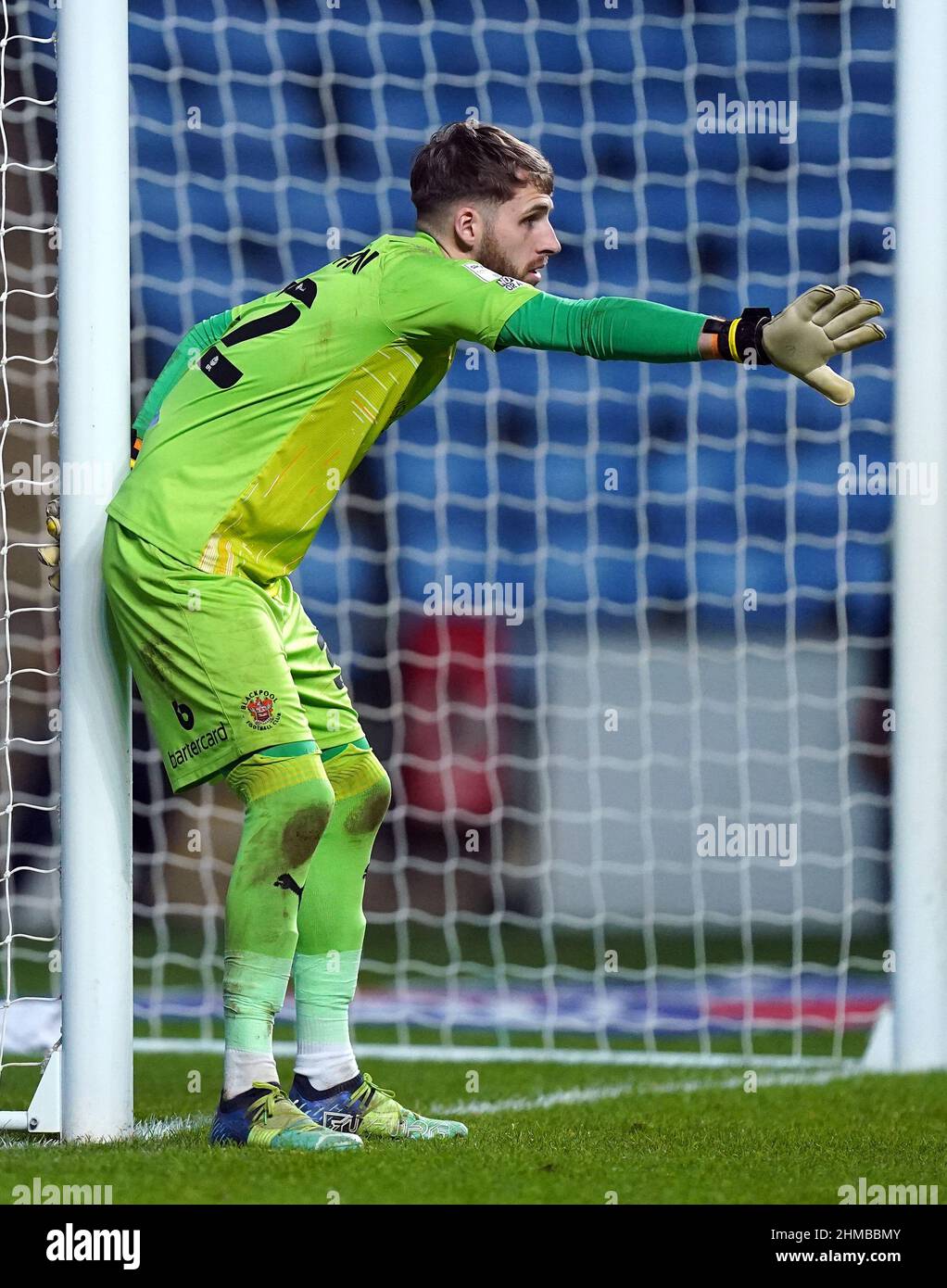 Blackpool goalkeeper Daniel Grimshaw during the Sky Bet Championship ...