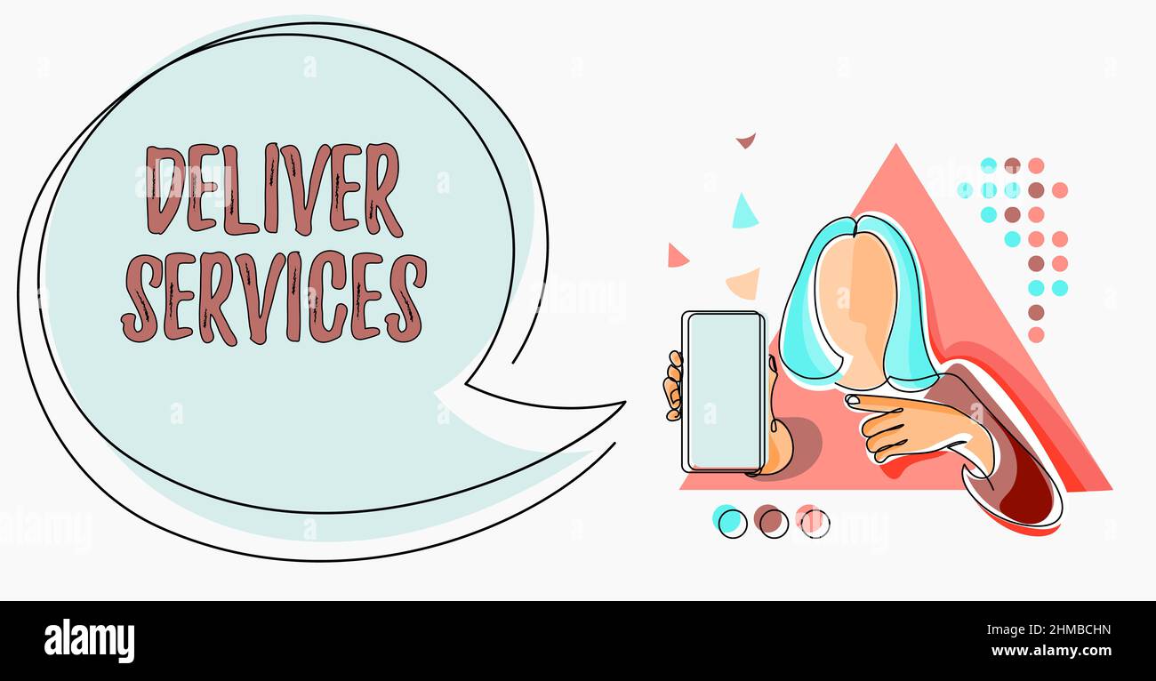 Handwriting text Deliver Services. Business overview the act of ...