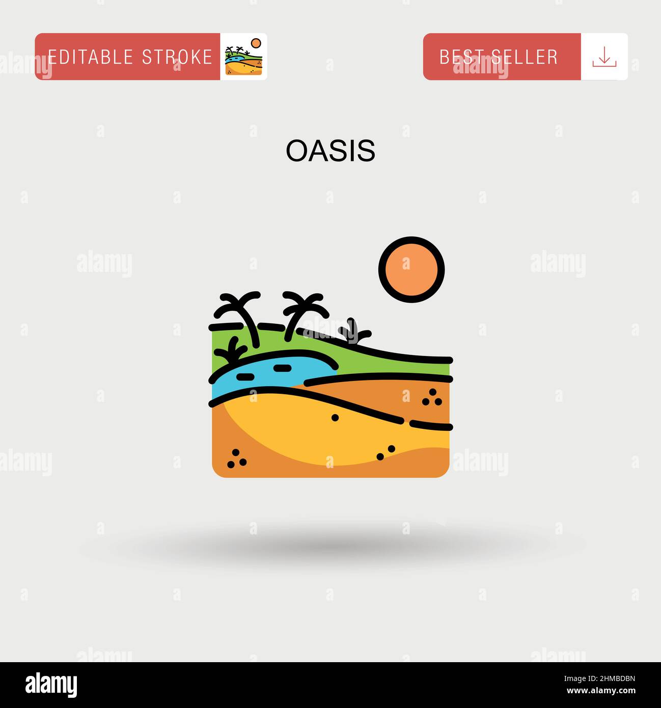 Bright evening landscape sea palm Stock Vector Images - Alamy