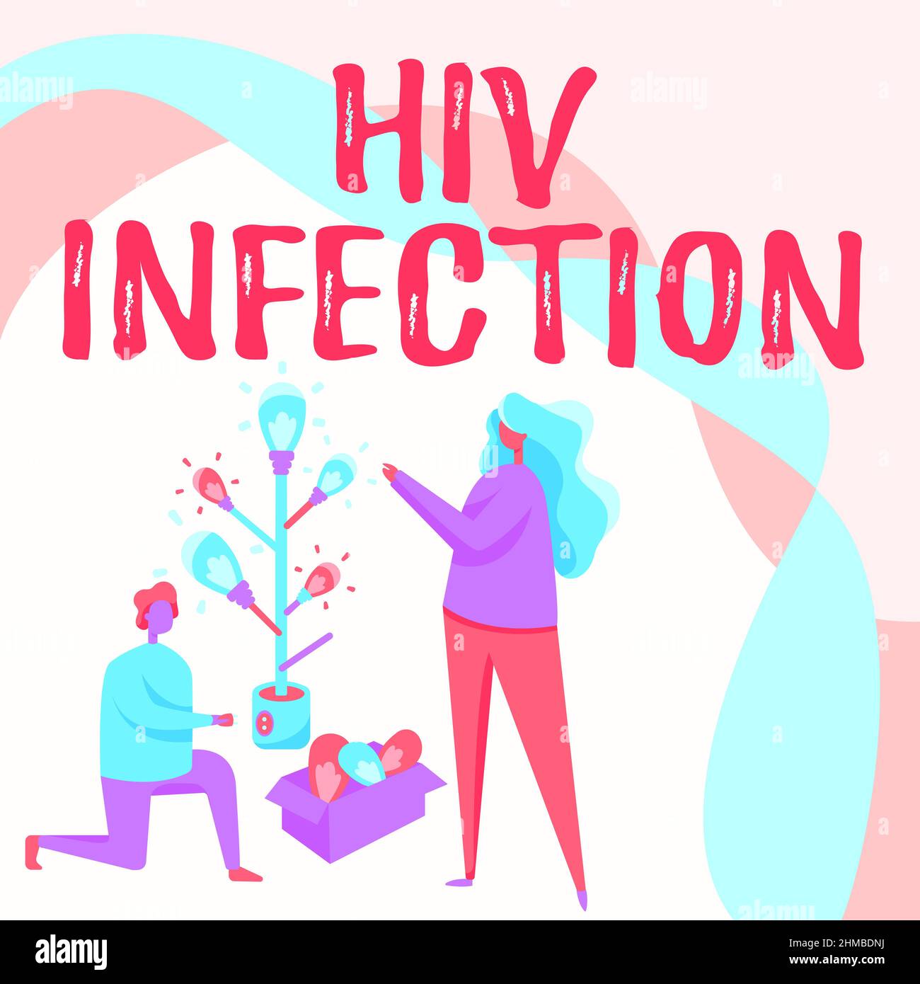 Hand writing sign Hiv Infection. Business concept sexually transmitted ...