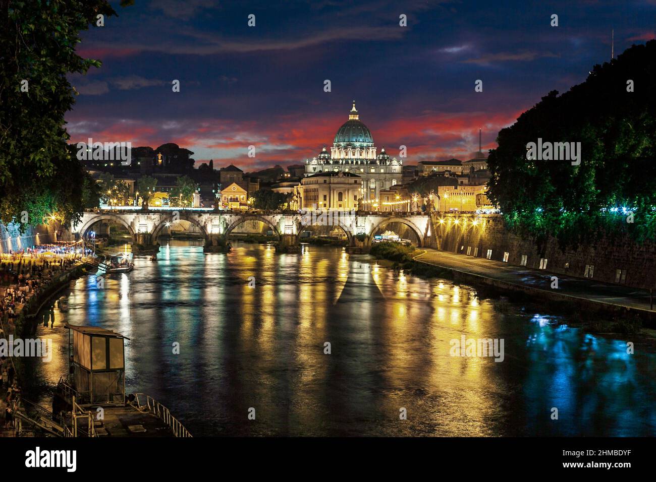 Sunset on the most famous monuments of Rome Stock Photo - Alamy